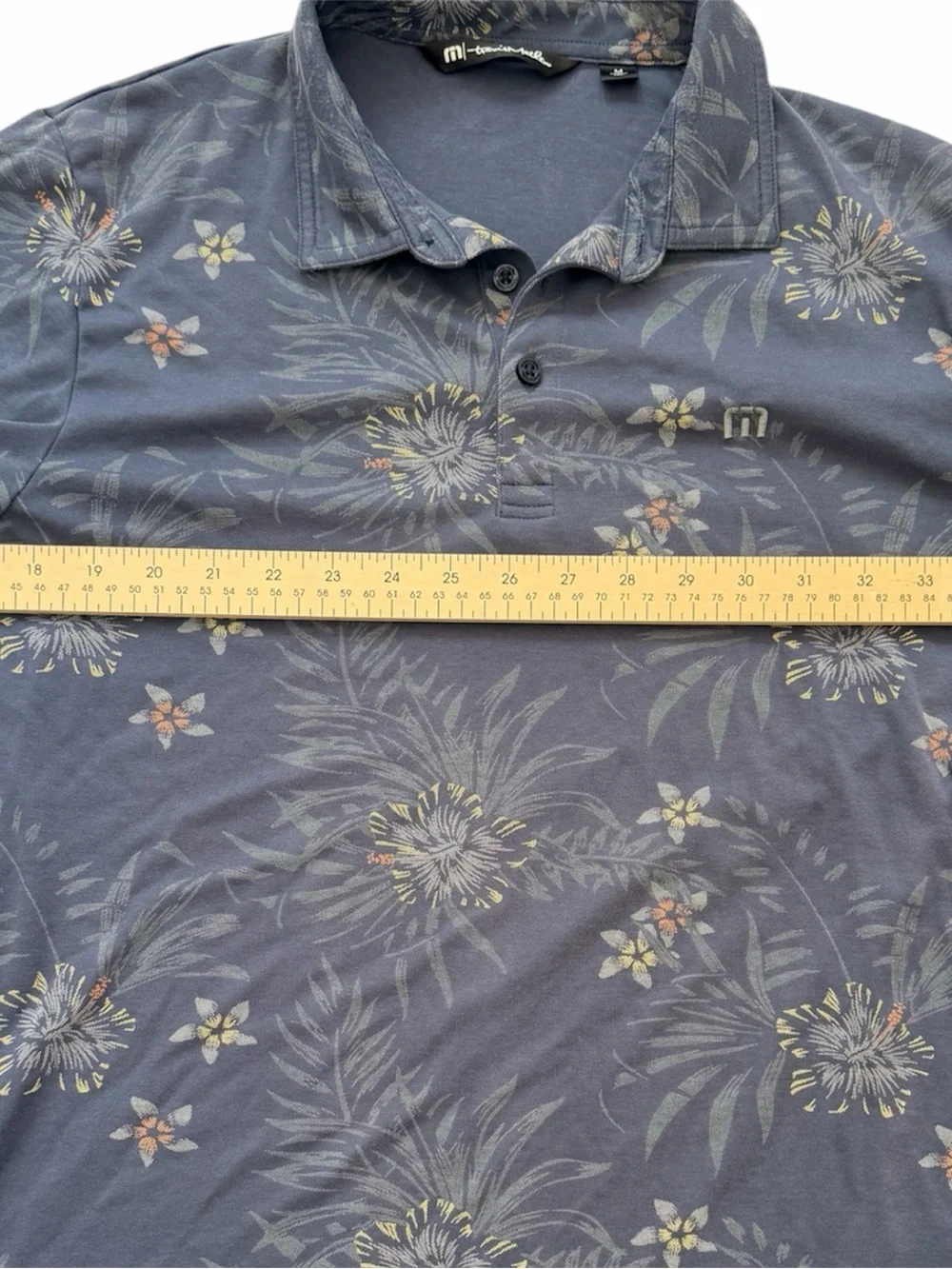 Travis Mathew | Shirts | Travis Mathew Slate Blue Floral Polo | Poshmark